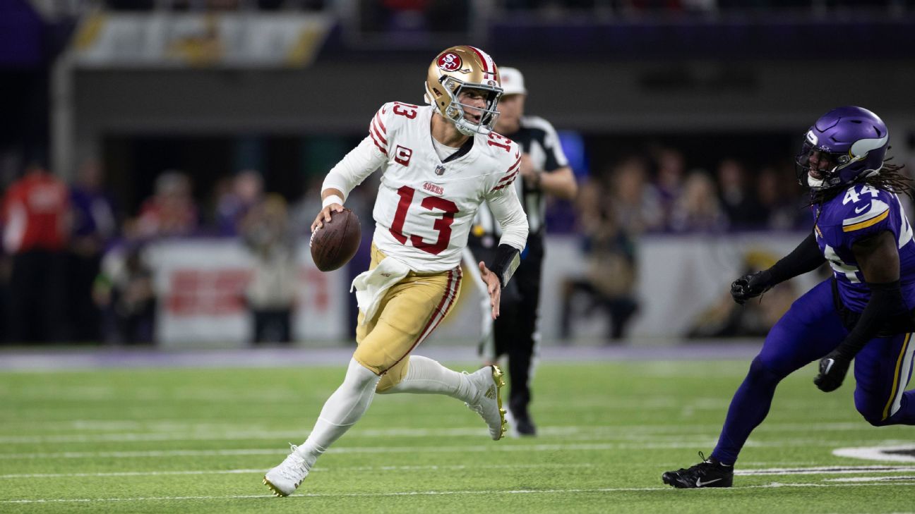 49ers' Brock Purdy could clear concussion protocol Sat., play Sun ...