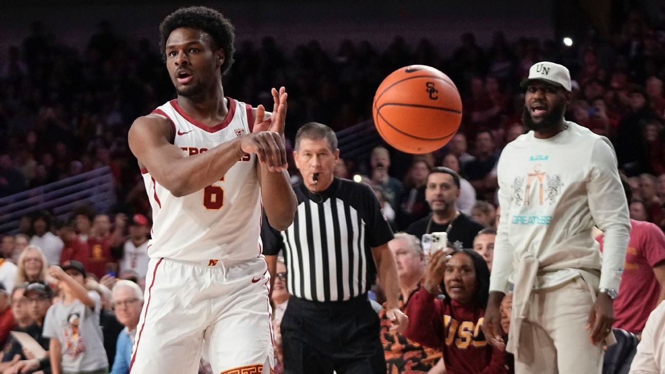 'Thankful' Bronny James comes off bench in USC debut - ABC7 Los Angeles
