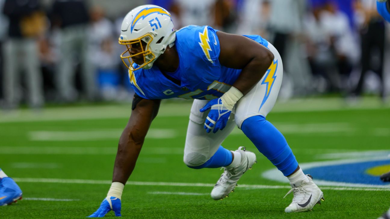 Chargers cut DT Sebastian Joseph-Day after 14 starts in 2023 - ABC30 Fresno