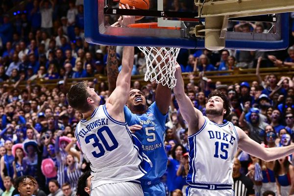 Duke's Kyle Filipowski denies tripping Harrison Ingram on purpose ...