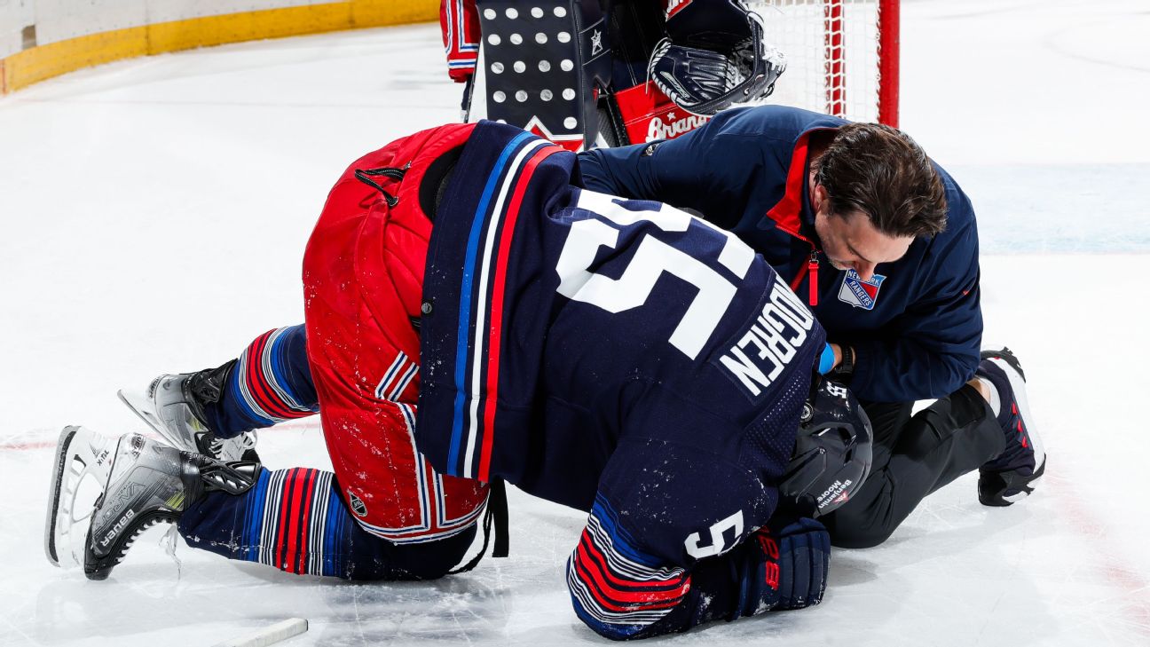 Ryan Lindgren suffers leg injury in New York Rangers' win - ABC7 New York