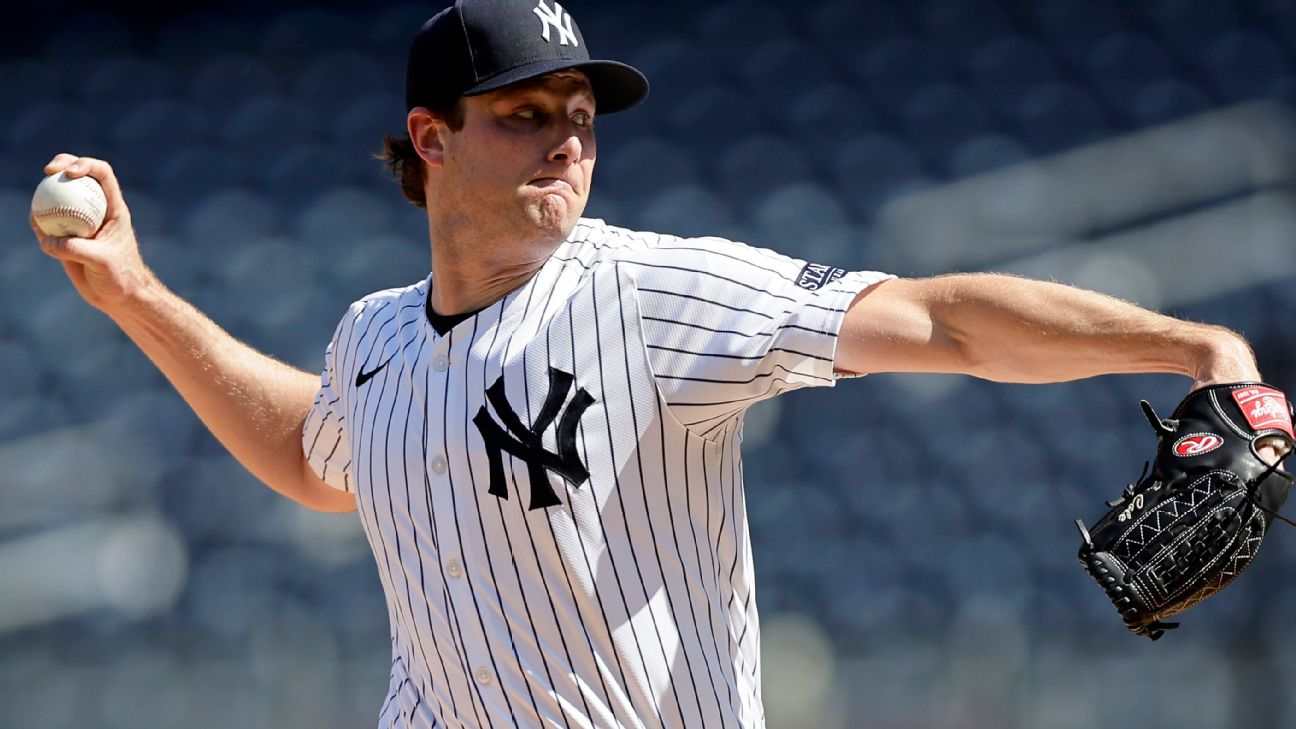 New York Yankees ace Gerrit Cole throws 2, 15-pitch innings - ABC7 New York