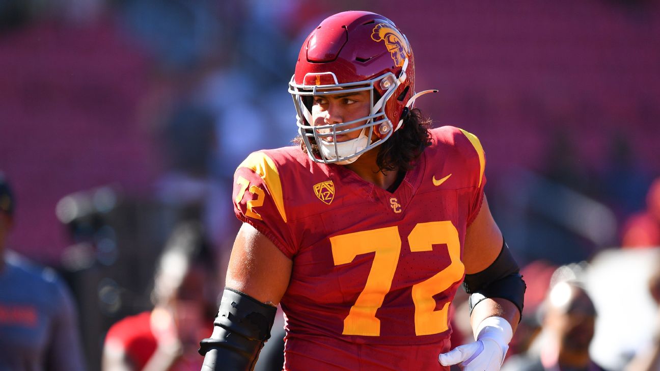 USC starting OL Elijah Paige, Kilian O'Connor out vs. UCLA - ABC7 Los ...