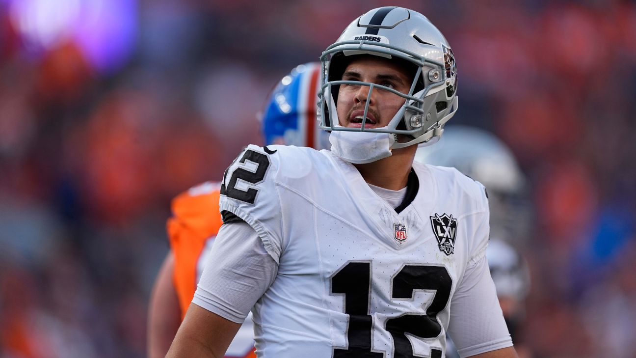 Raiders' Pierce 'evaluating' QB1 job; Adams' future 'status quo' - ABC7 ...