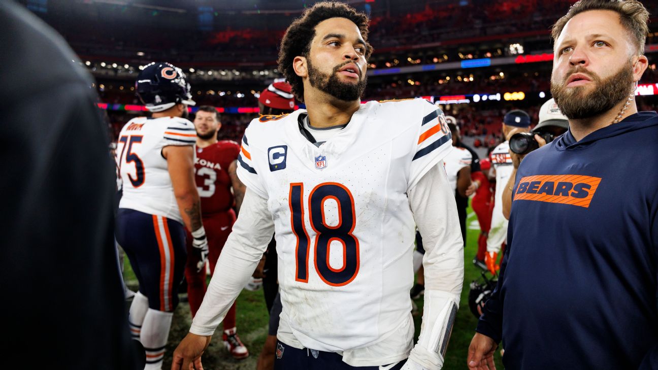 Caleb Williams tweaks ankle on final play of Bears' loss to Cards ...