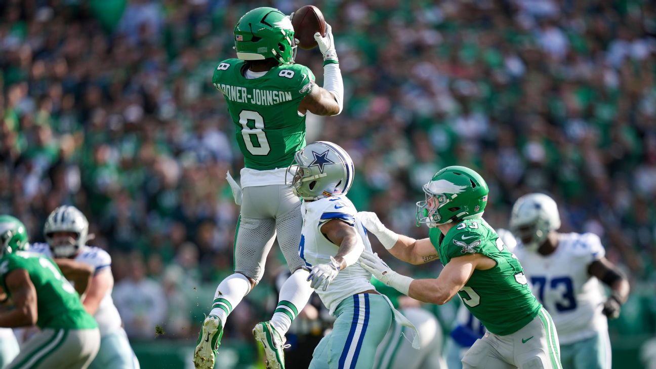 Eagles' CJ Gardner-Johnson scores pick-six off Cooper Rush - 6abc ...