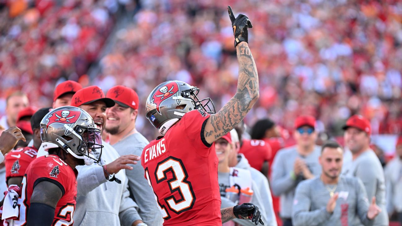 Bucs rally to win NFC South late catch gives Evans 1K yards ESPN