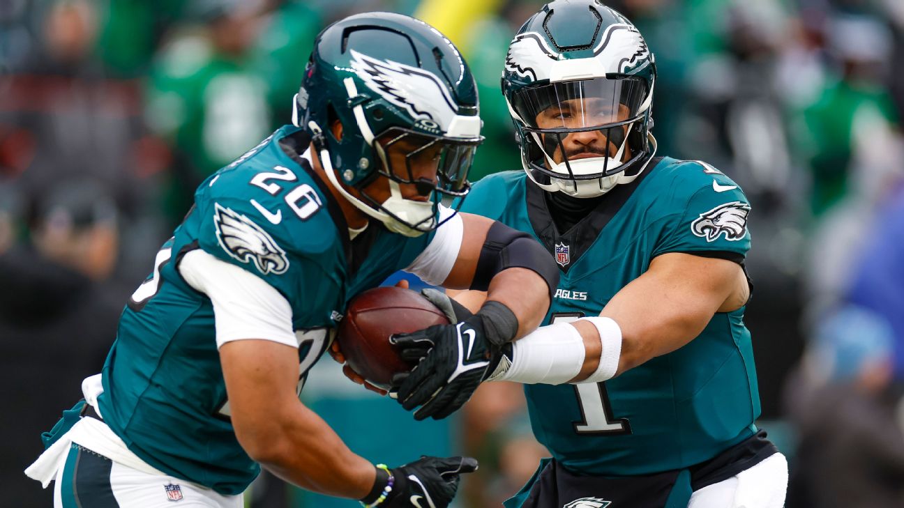 Eagles' Hurts, Barkley score on TD runs over 40 yards vs. Rams - 6abc ...