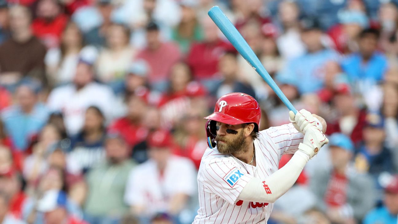 Phils' Bryce Harper back from injury, homers in first at-bat - 6abc Philadelphia