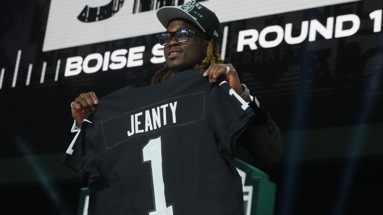 Raiders select Ashton Jeanty with No. 6 pick in NFL draft - ABC7 Los ...