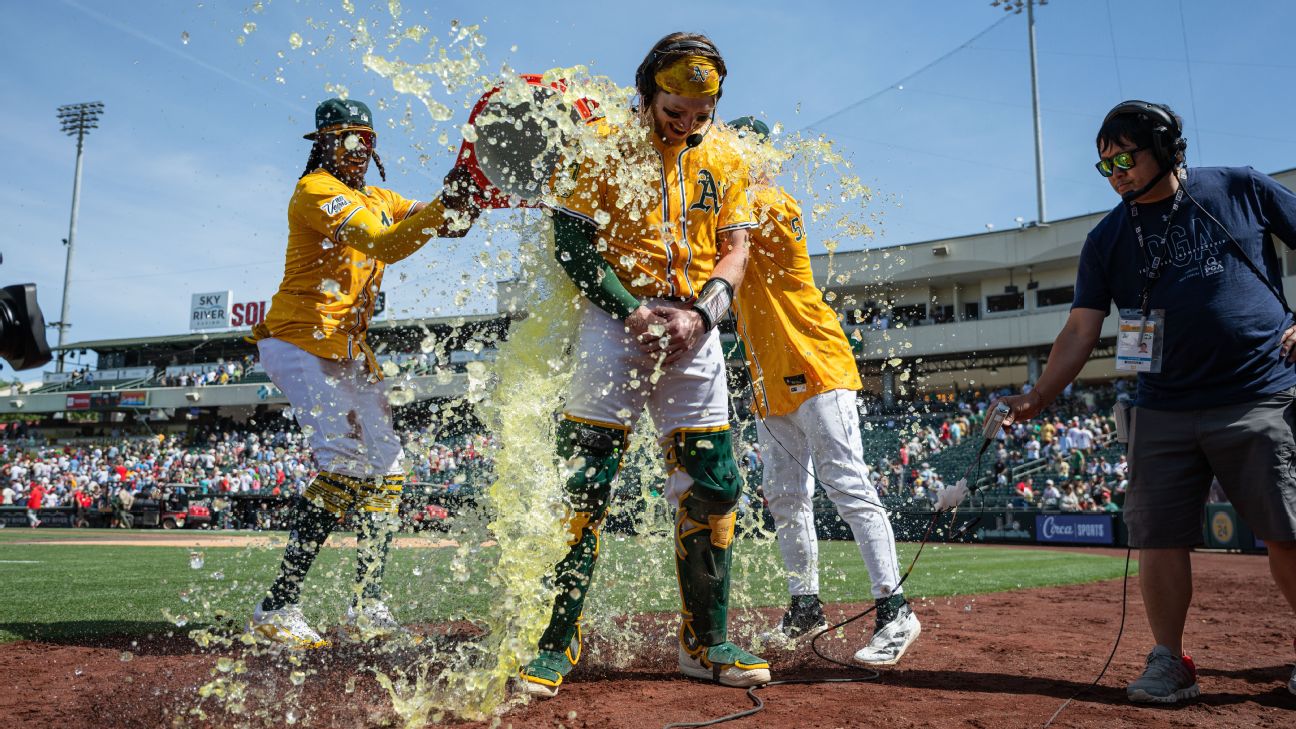 Willie MacIver's go-ahead hit, throw in MLB debut seals A's win - ABC7 San Francisco