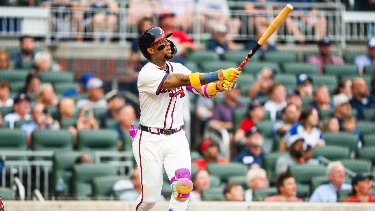 Braves' Acuna (back) out of lineup; A's SS Wilson exits after HBP - ABC7 San Francisco