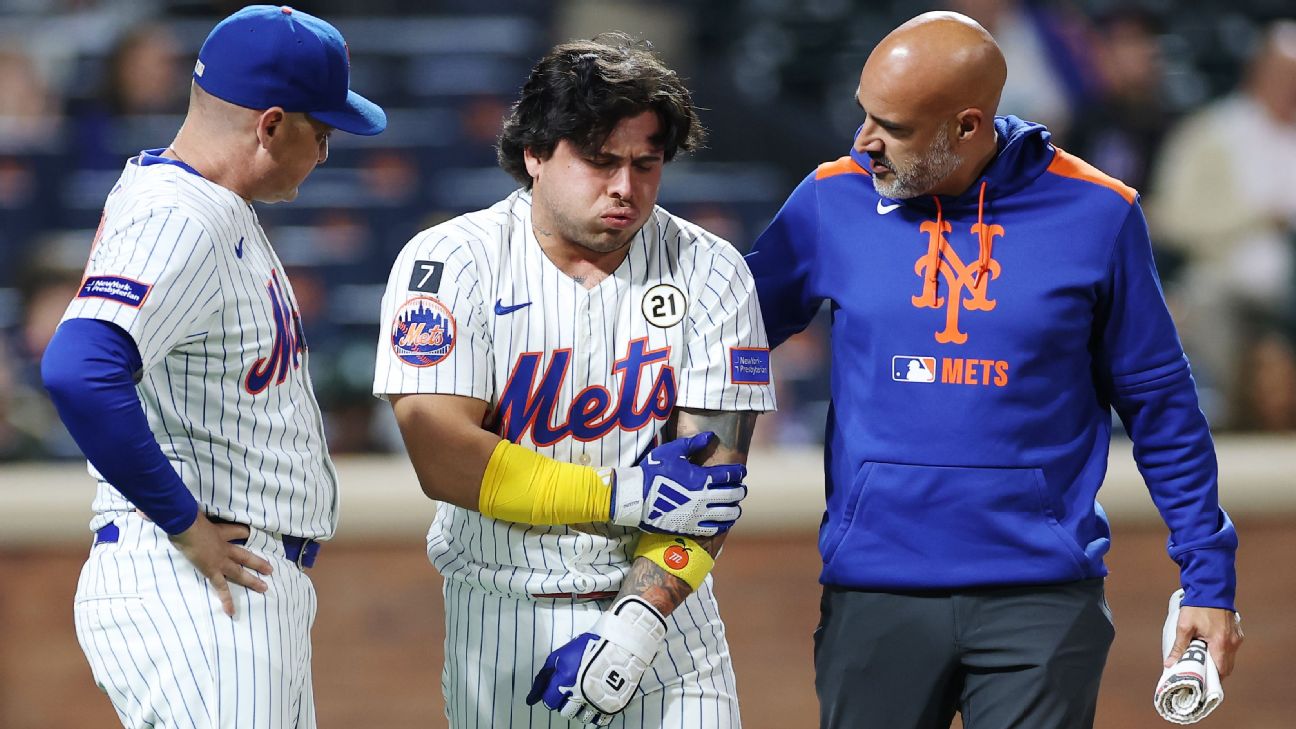 Mets optimistic Francisco Alvarez OK after being plunked again - ABC7 ...