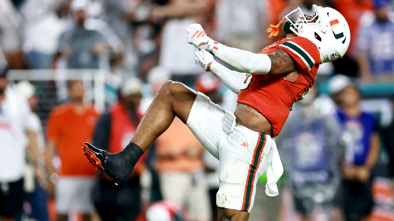 Miami to No. 2; Oklahoma, Indiana, Texas Tech surge in AP Top 25 - 6abc ...