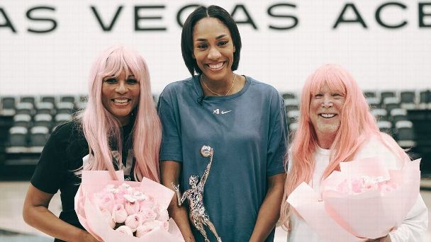 Aces owner Mark Davis and A'ja Wilson's dad don pink wigs in MVP ...