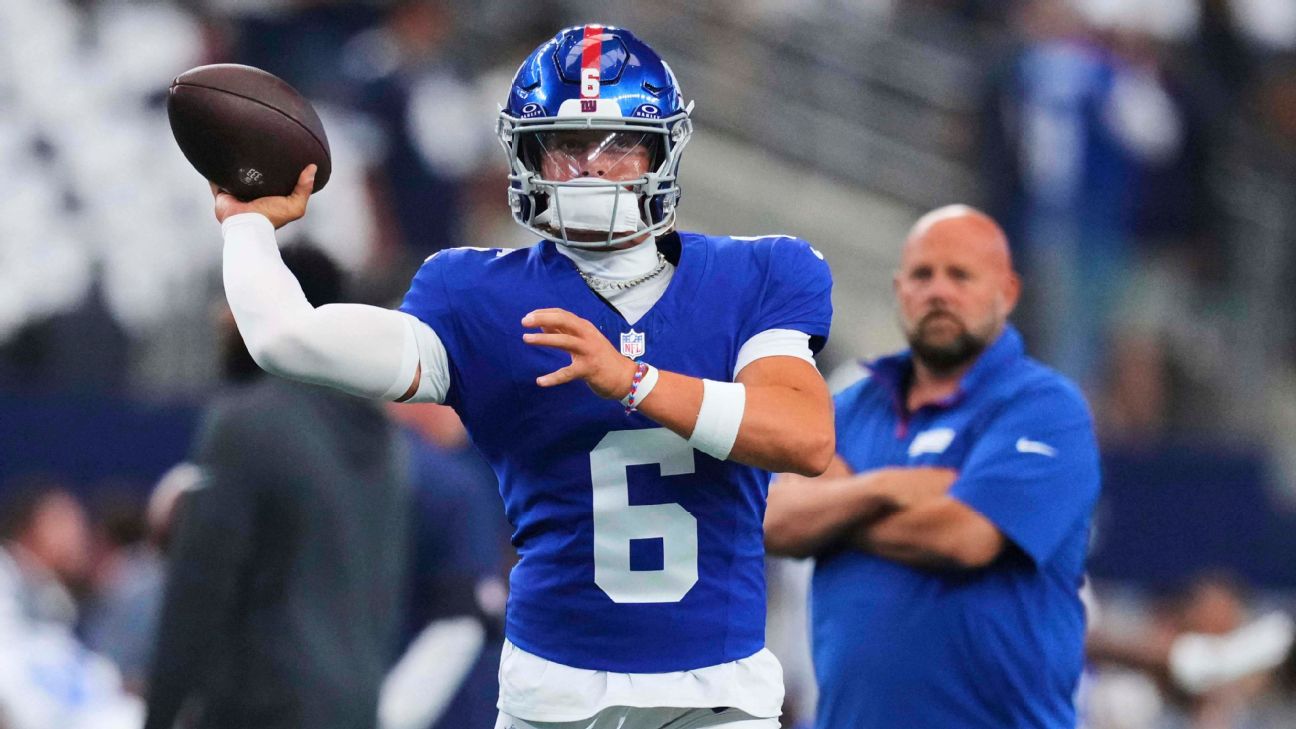 Giants' Brian Daboll names Jaxson Dart QB1 for rest of season - ABC7 New York