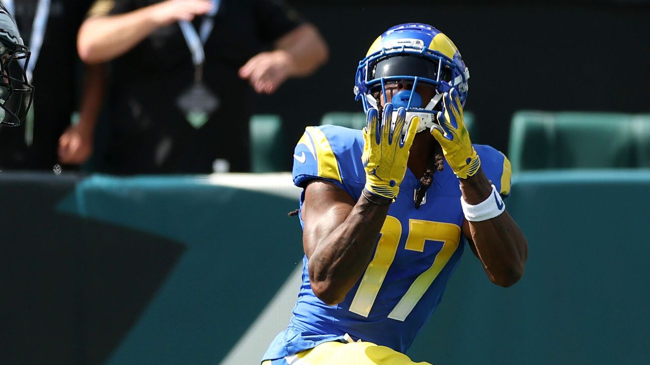 Rams WR Davante Adams back to practice, questionable Sunday - ABC30 Fresno