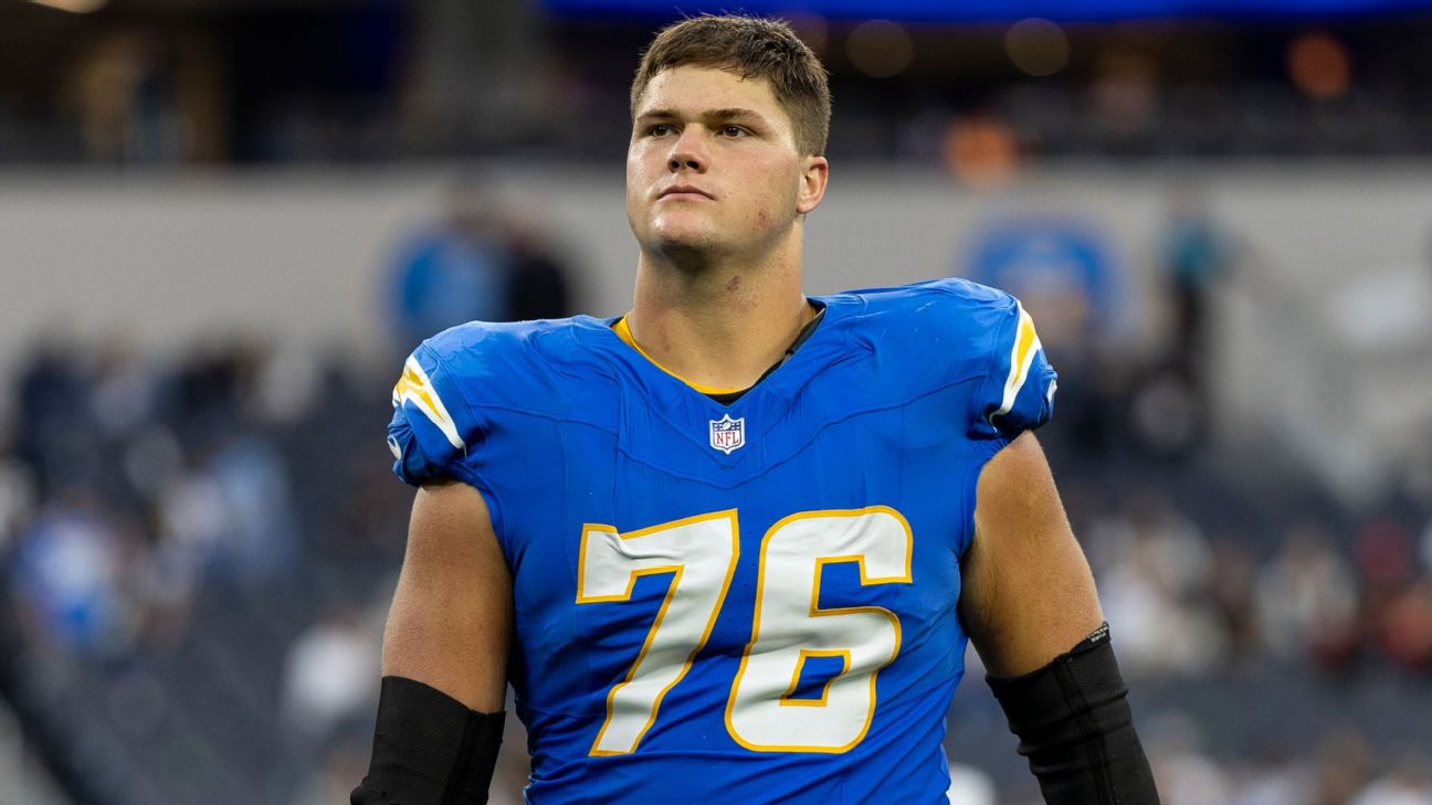 Chargers LT Joe Alt (high right ankle sprain) won't play Sun. - ABC30 ...
