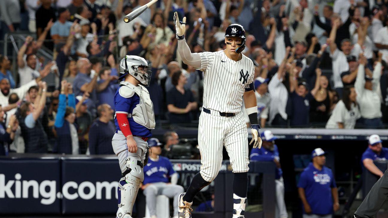 Blue Jays-Yankees: Aaron Judge hammers three-run homer to tie ALDS Game ...