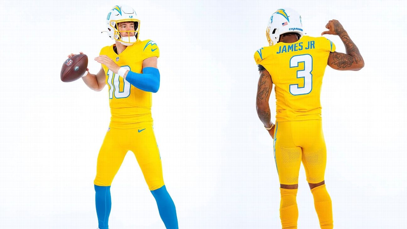 NFL Week 7 uniforms: Chargers debut 'Charger Power' alternate look ...