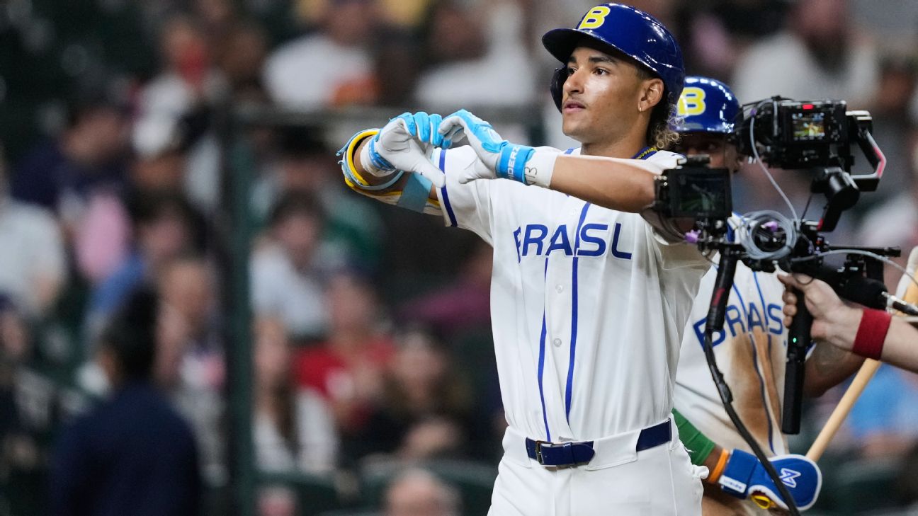 Lucas Ramirez hits 2 HRs for Brazil in WBC with dad Manny watching ...
