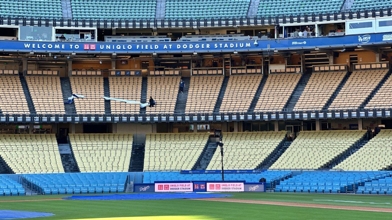 Dodger Stadium field unveils sponsor name for first time - ABC7 Los Angeles